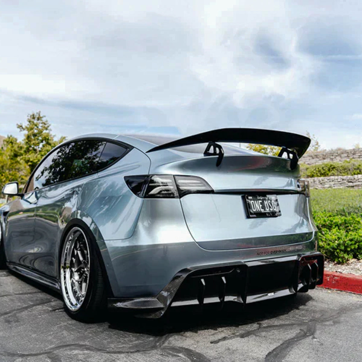 ADRO Premium Prepreg AT-S Carbon Fiber Swan Neck Wing For Tesla Model ...