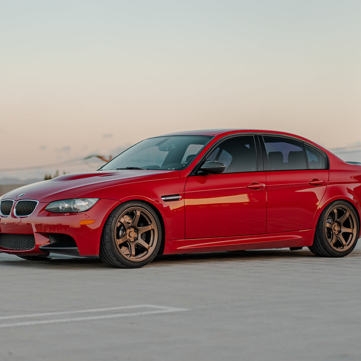 Melbourne Red BMW E90 M3 - Titan 7 T-D6e Techna Bronze – european auto ...