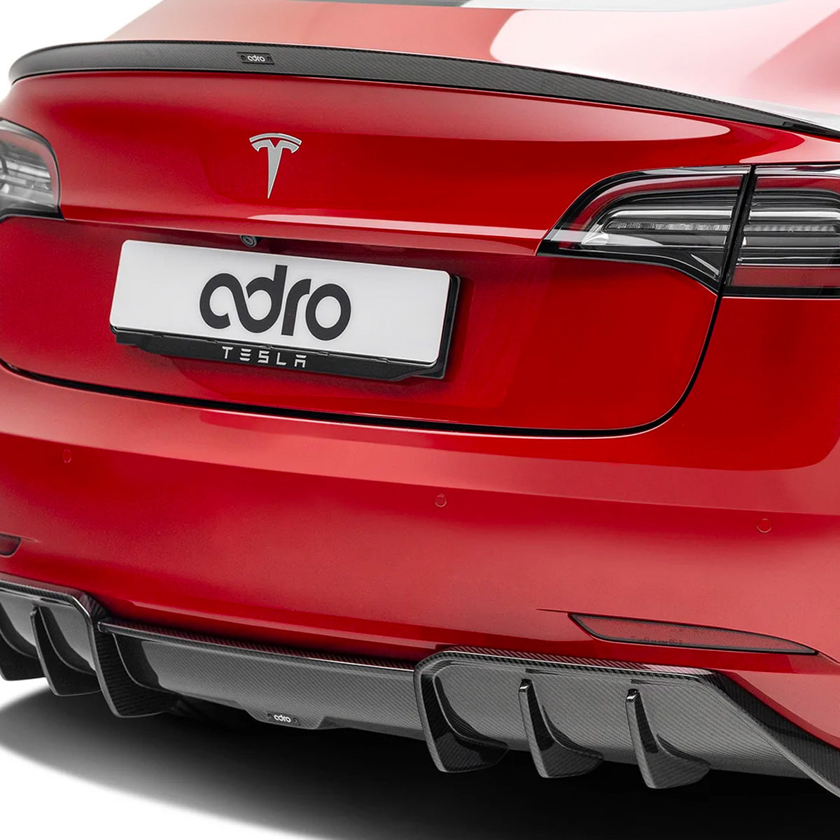 ADRO - Premium Prepreg Carbon Fiber Rear Diffuser - Tesla Model 3 ...